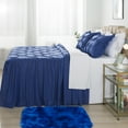 JML Queen Size Pintuck Ruffle Skirt Bedspread Set, Blue, Includes Shams ...