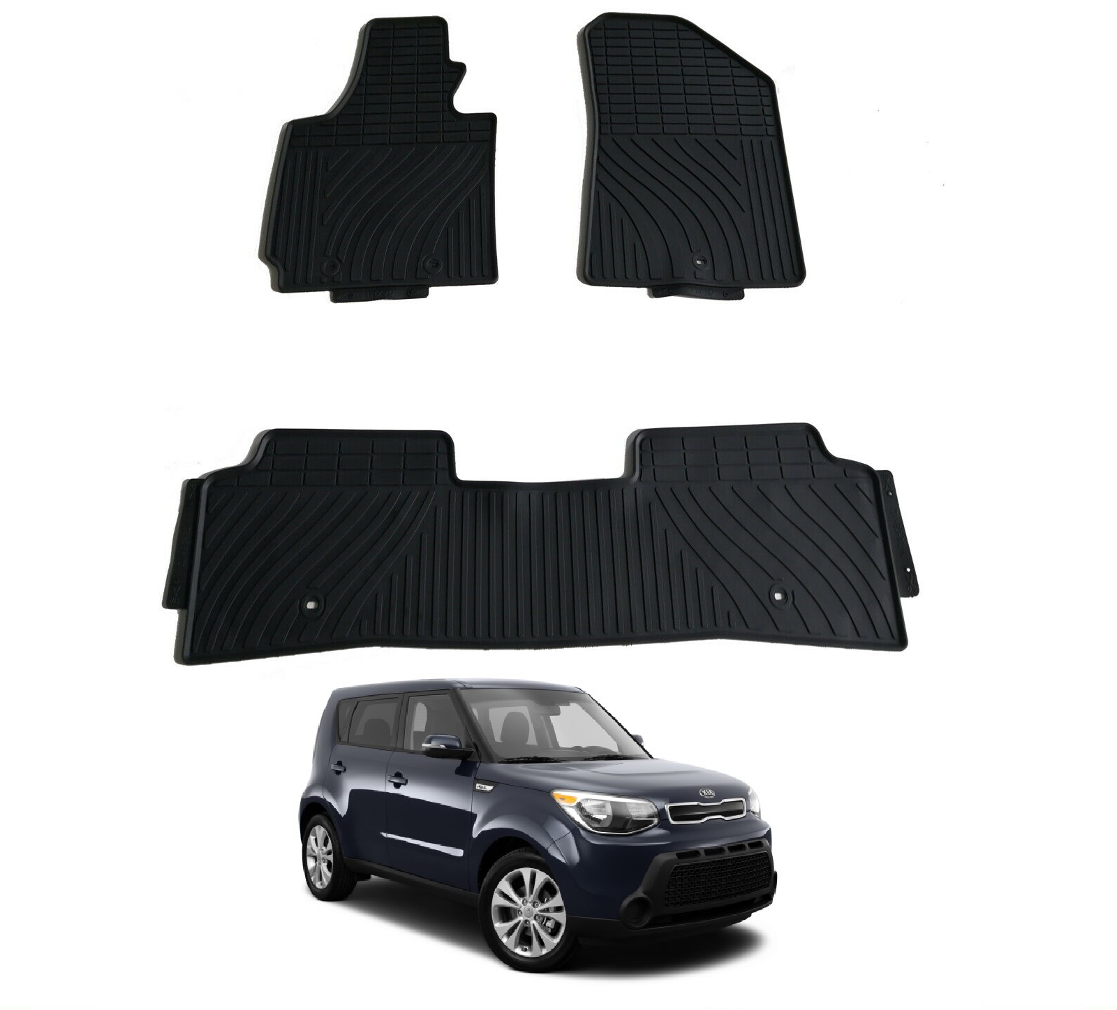 Black All Weather Floor Mats For Kia Soul 2014 2019 Walmart