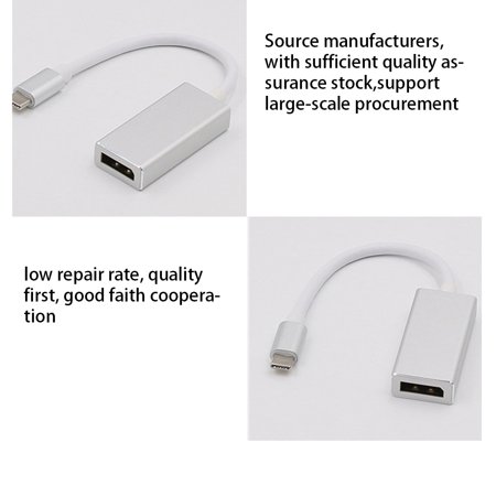 Aluminium Alloy Type-C to DisplayPort Adapter Cable Metal Converters ...