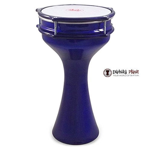 Zaza Percussion 16'' Turkish Aluminum Blue Darbuka Doumbek, Synthetic ...
