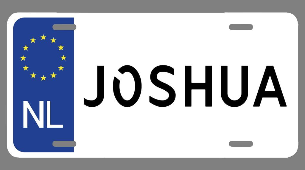 Joshua Name Euro Style License Plate Tag Vanity Novelty Metal | UV ...