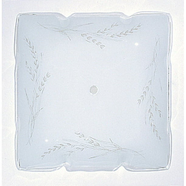 Satco 12in Ruffled Glass Square Lamp Shade White Wheat Design - Walmart.com