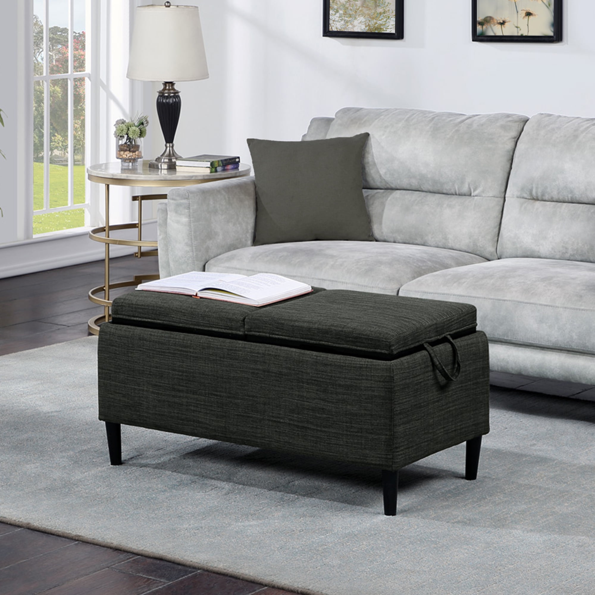Convenience Concepts Designs4Comfort Magnolia Storage Ottoman with ...