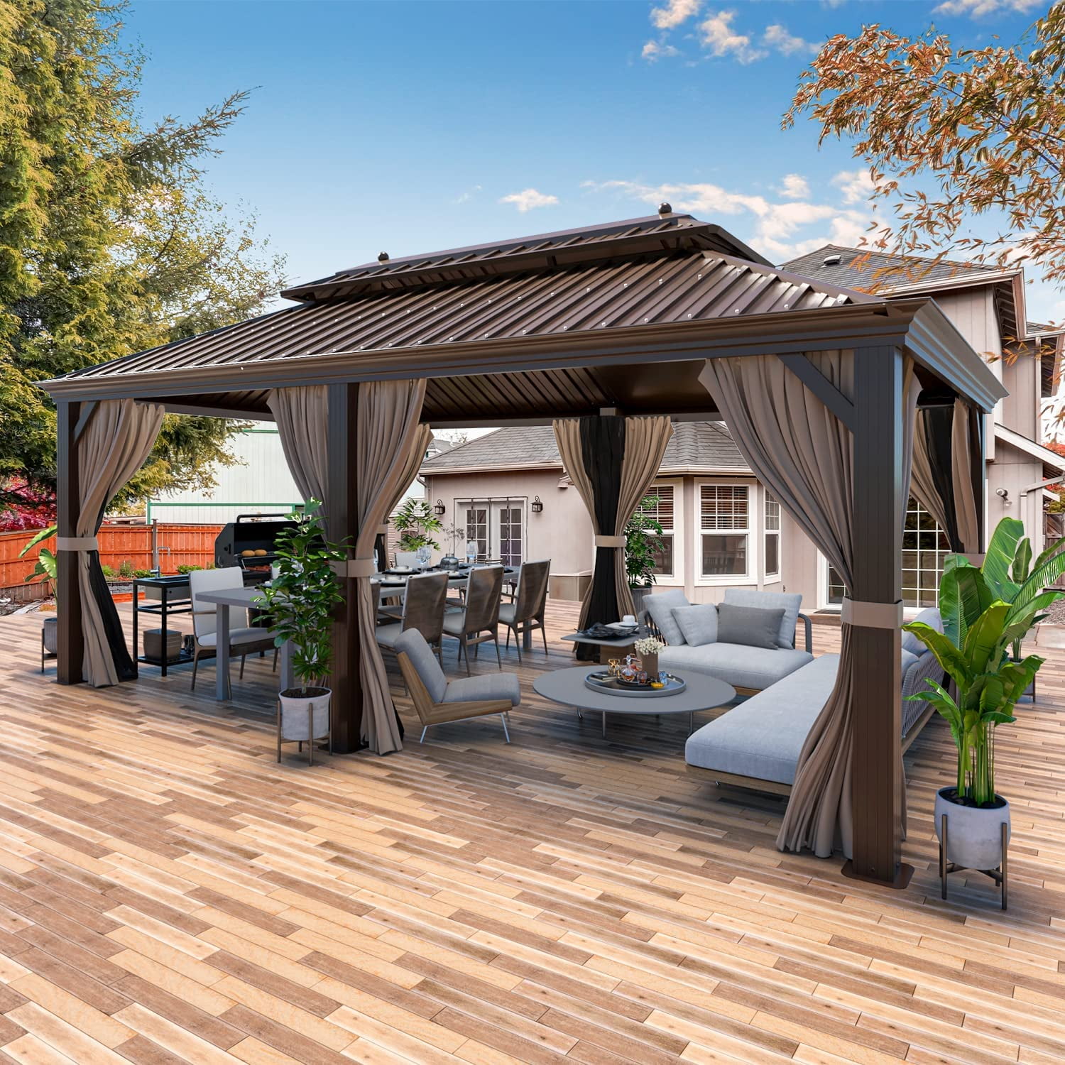 Click here for Hommow 12 X 20 Hardtop Gazebo Galvanized Steel Out... prices