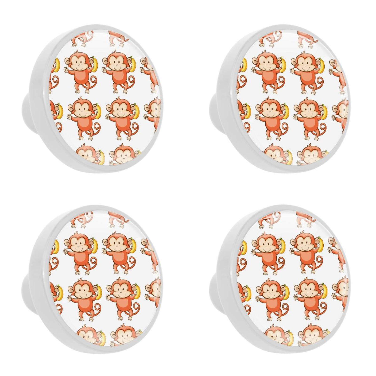 4 Pcs Monkey Knobs for Kitchen Cabinet Cupboard Dresser Bookcase Drawer ...
