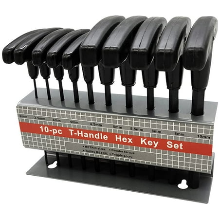 Hex Key, 10 Pcs Universal T-Handle Hex Key Wrench Set Great Toruqe ...