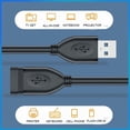 can 2 Pack 1FT USB 3.0 Male to Female Extension Cable High Speed Data ...