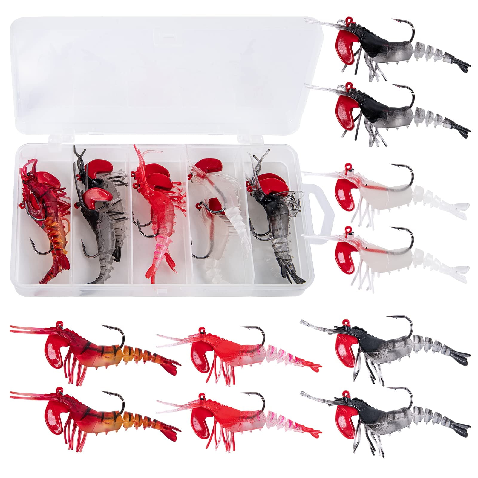 Goture Soft Shrimp Lures Fishing Popular Bait for Freshwater Fish and Bass - Walmart.com