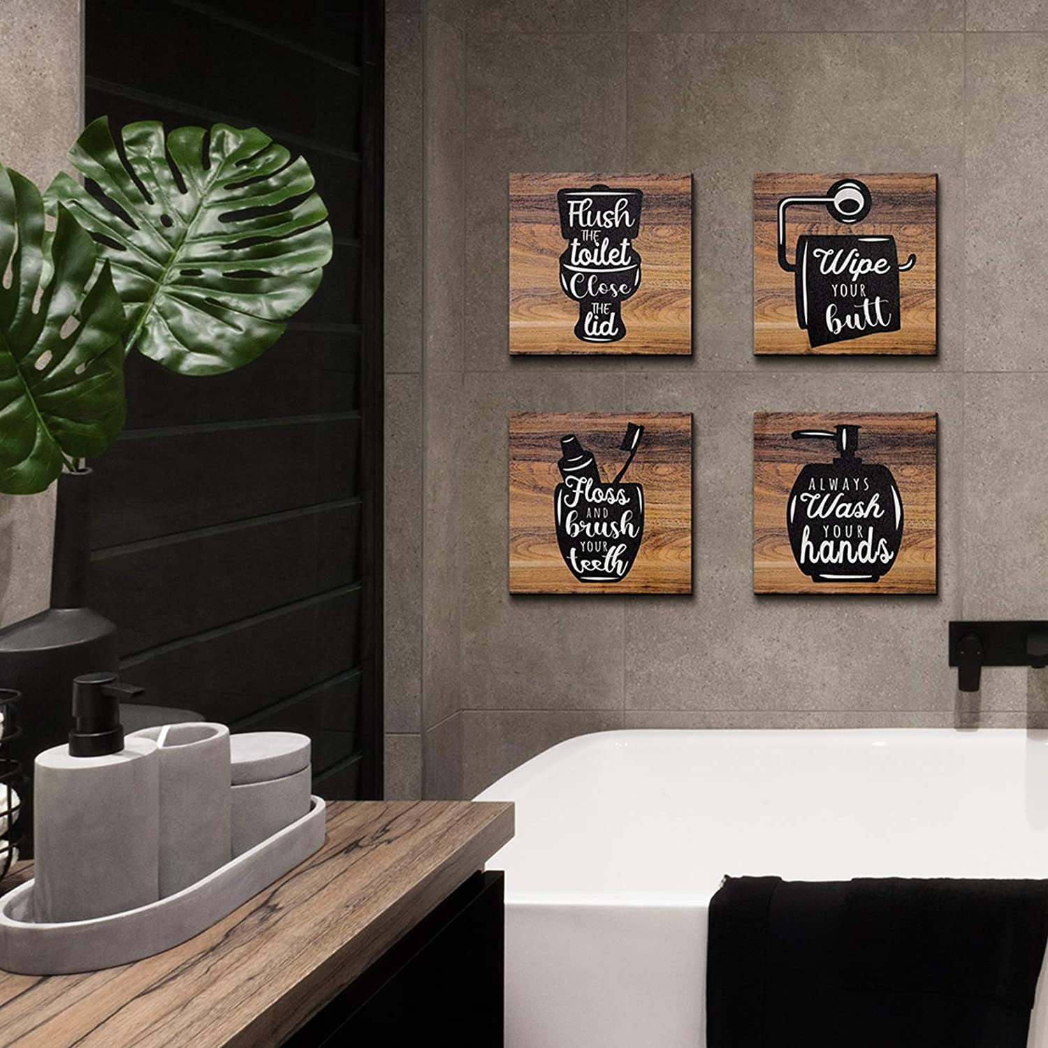 Primitive Bathroom Signs