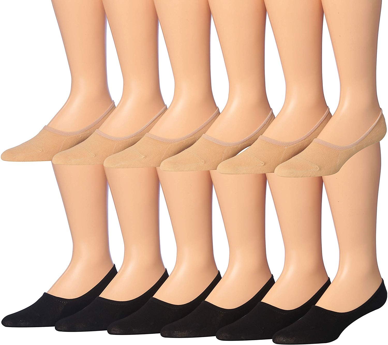 Tipi Toe - Tipi Toe Women's 12-Pairs Low Cut No Show Boat & Loafer Shoe ...