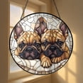 Bulldog Dog Window Suncatcher, Faux Stained Glass Style Animal Decor ...