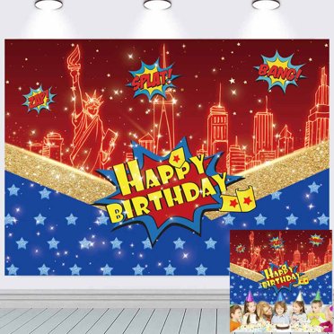 7×5FT Superhero Theme Backdrop Night Scene Comics Style Building ...