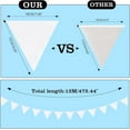 40Ft White Pennant Banner Decorations, 42Pcs Wedding Bunting Banner ...