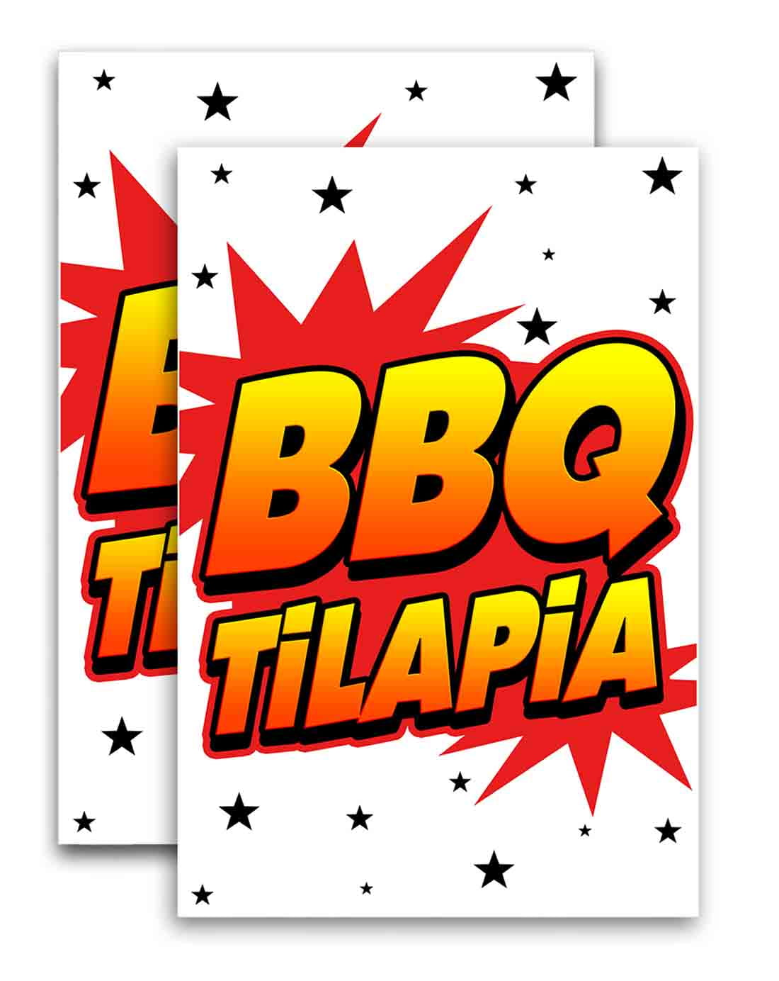 BBQ Tilapia (24" X 36") Vinyl Decal Only (Pack of 2) |Sign|Sticker ...