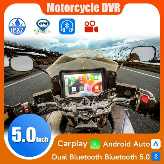 5 Inch Motorcycle Portable GPS Navigation Screen Wireless Carplay ...