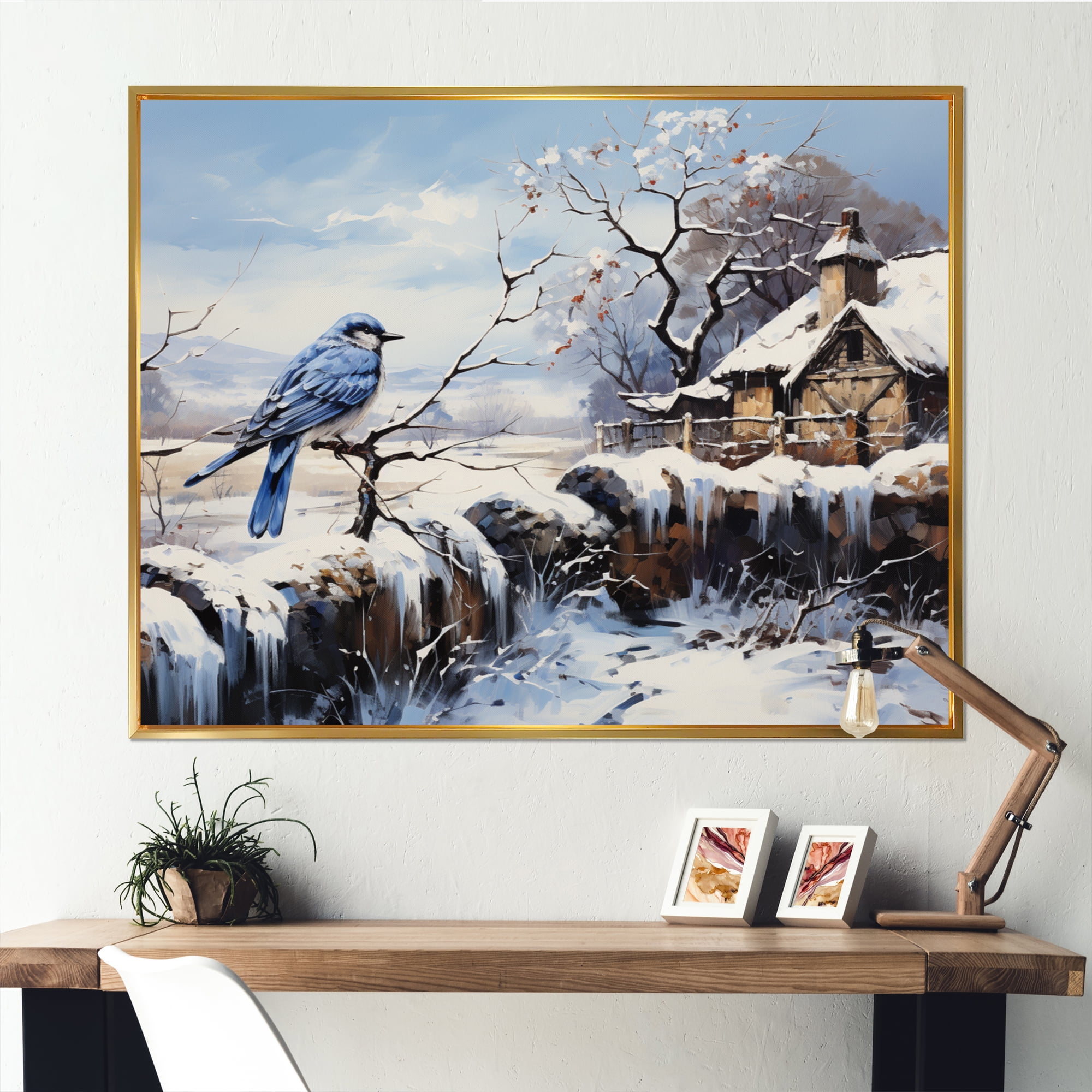 Click here for Designart Bird Oversized Framed Wall Art Decor  Bi... prices