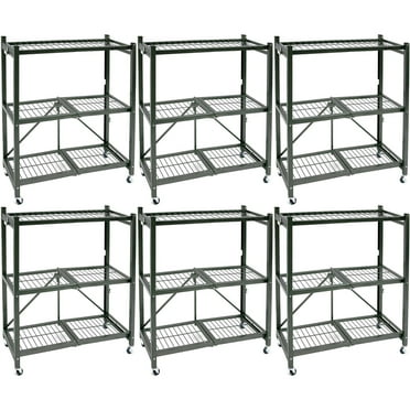 Origami R3 Heavy-Duty Metal Office Storage Rack, 3-Tier Foldable ...