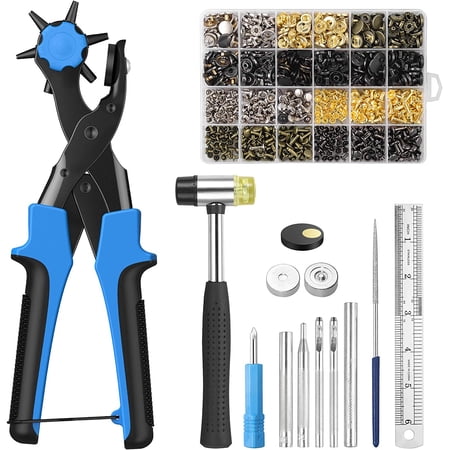 Leather Punch Pliers, 6 Punch Sizes Rotary Leather Punch Pliers with ...