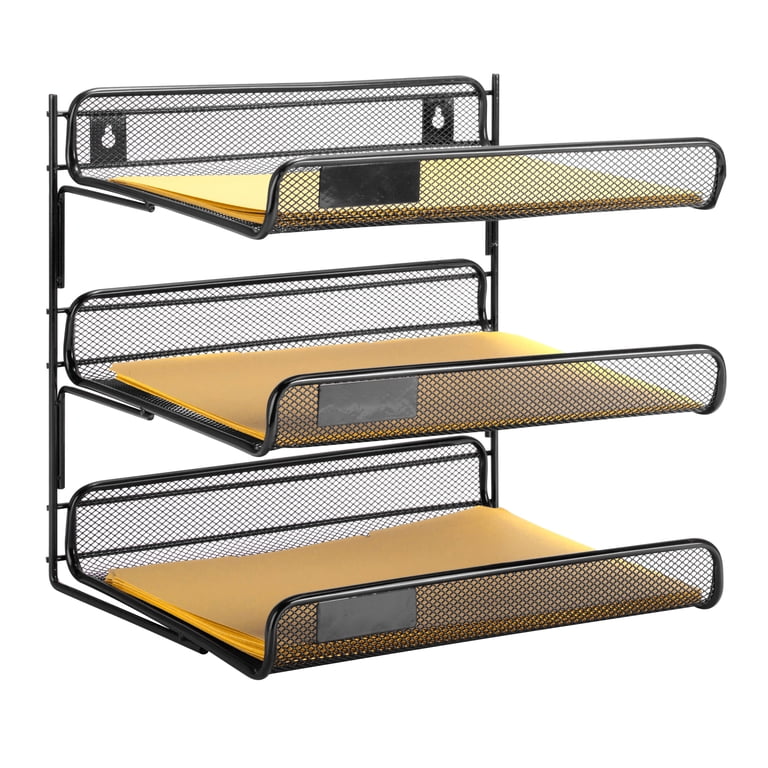 Desktop Paper Organizer YFS 3-Tier Wall File Organizer - A3 Hanging ...