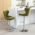25-33 Inch Velvet Swivel Bar Stools with Back, Upholstered Adjustable ...