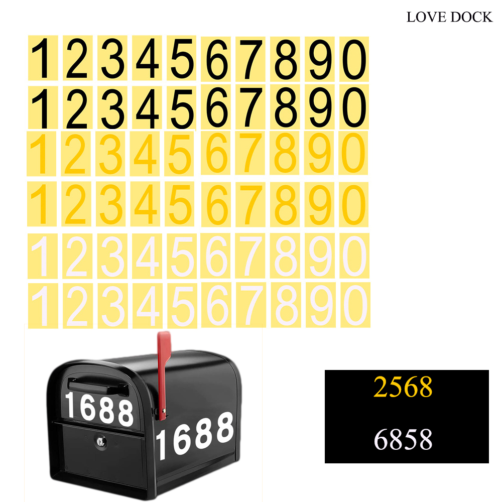 Reflective Mailbox Numbers for Outside -LOVE DOCK 60 Pcs Waterproof ...