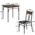 VECELO 3-Piece Dining Table Sets, Wooden Table & PU Cushion Chair for ...