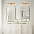 Liniya Modern 22'' Bathroom Vanity Light Brass Gold Wall Sconces Horn ...