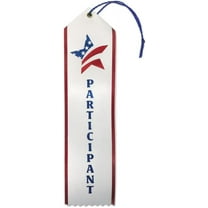 RibbonsNow 100 Bright Blue Participant Ribbons with Card & String - Fun ...