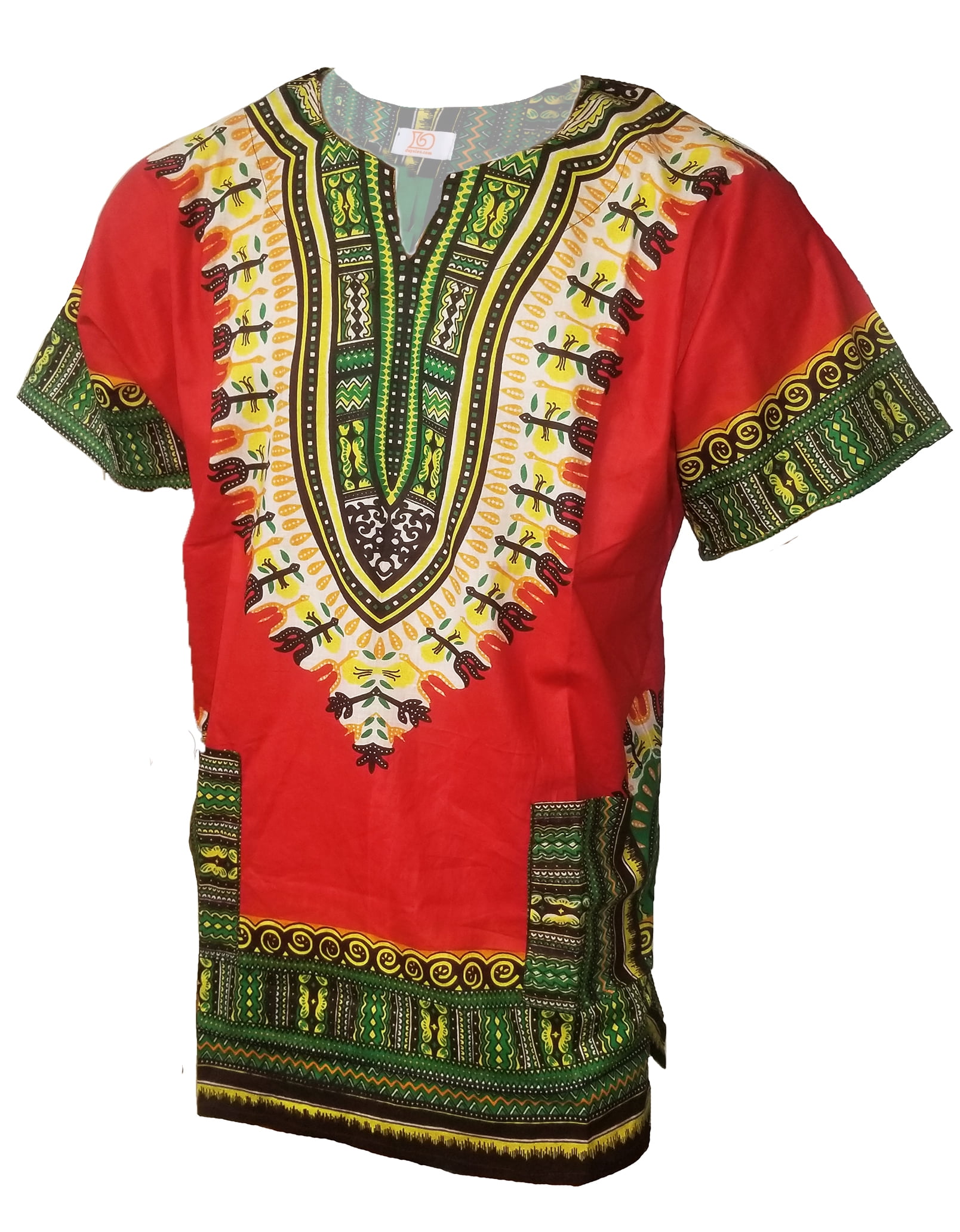 Red African Print Dashiki Shirt from S to 7XL Plus Size - Walmart.com