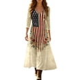 Telankuip 4th of July Dresses for Women V-Neck 3/4 Sleeves 250th ...