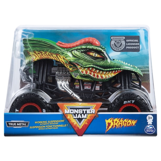 Monster Jam Official Dragon Monster Truck Die Cast Vehicle 1:24 Scale ...