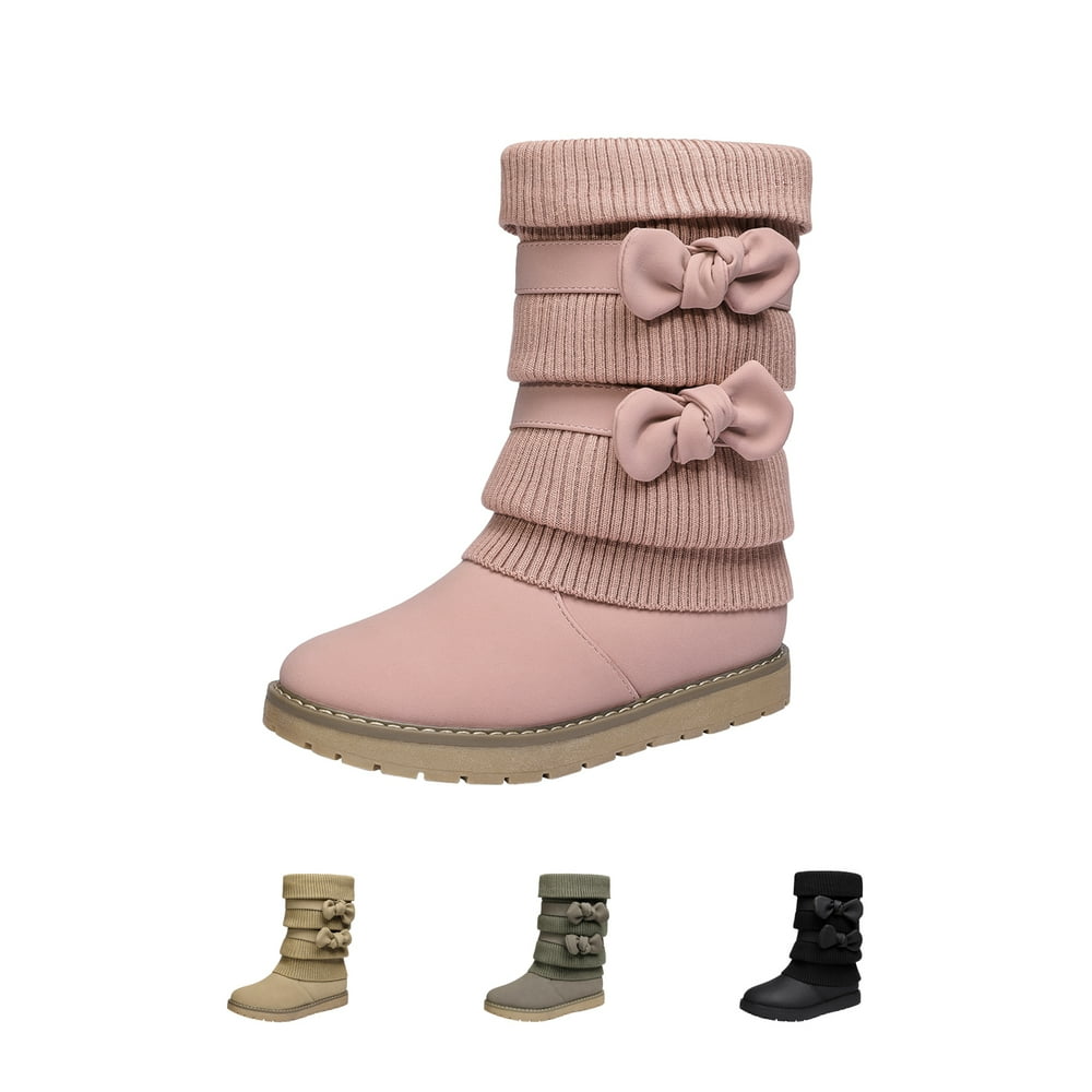Dream Pairs - Dream Pairs Kids Girls Fashion Winter Snow Boots Bow-Knot ...