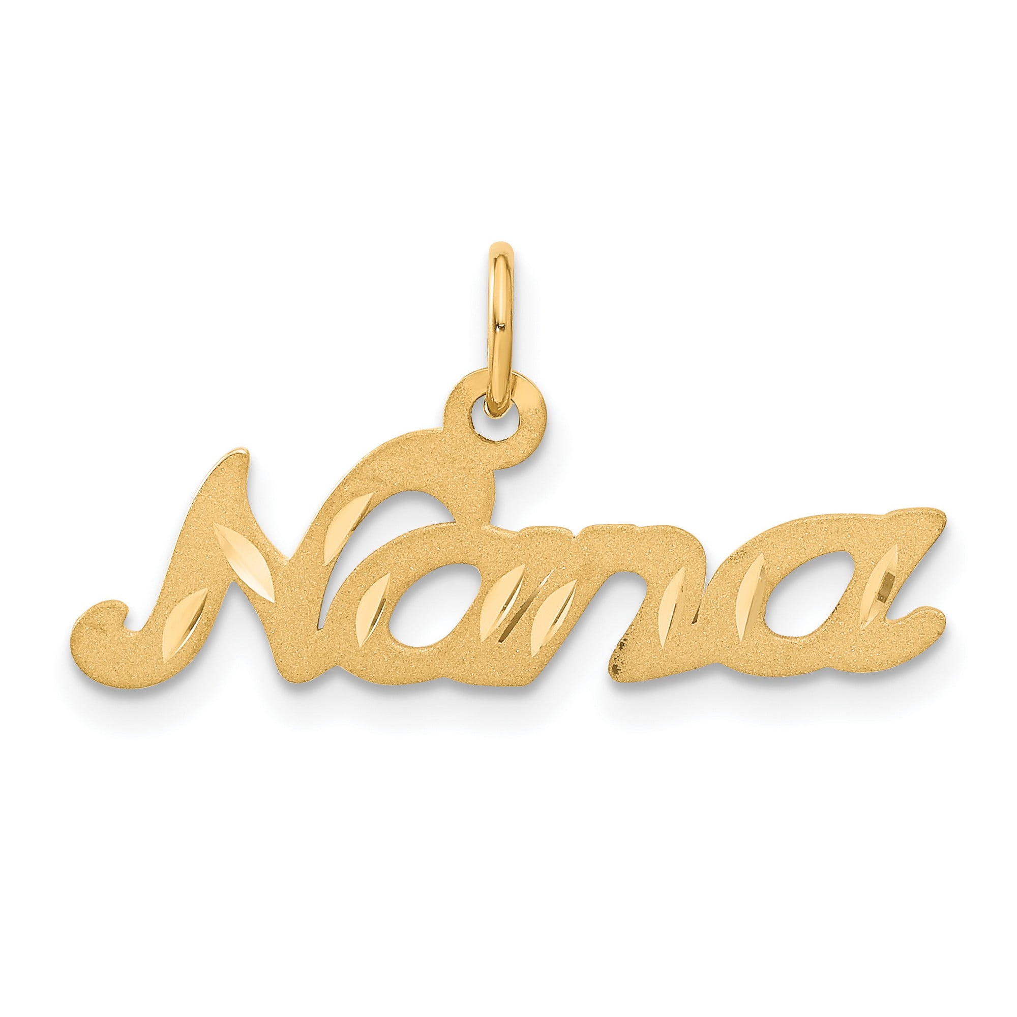 10k Yellow Gold Nana Cursive Word Pendant 9 mm x 27 mm - Walmart.com