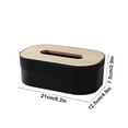 Black Wood Grain Tissue Box Cover - Modern Dark Napkin Holder ...