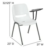 Flash Furniture HERCULES 5 Pack White Ergonomic Shell Chair with Left ...