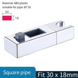 JINGT Square Tube Chrome Shower Rail Head Slider Bar Holder Adjustable ...