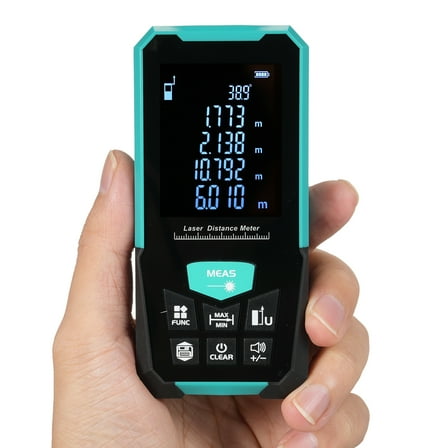 Hyper Tough Laser Distance Measuring Tool 100 ft with Measurement from ...