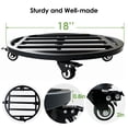 18-Inch Round Rolling Plant Stand with Locking Casters, Heavy-Duty Rust ...