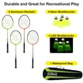 Xcello Sports Backyard Badminton Set with LED Game Shuttle, 2 Green ...