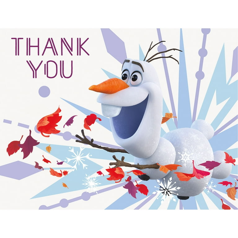 Fornt And Back Thank You Card Frozen