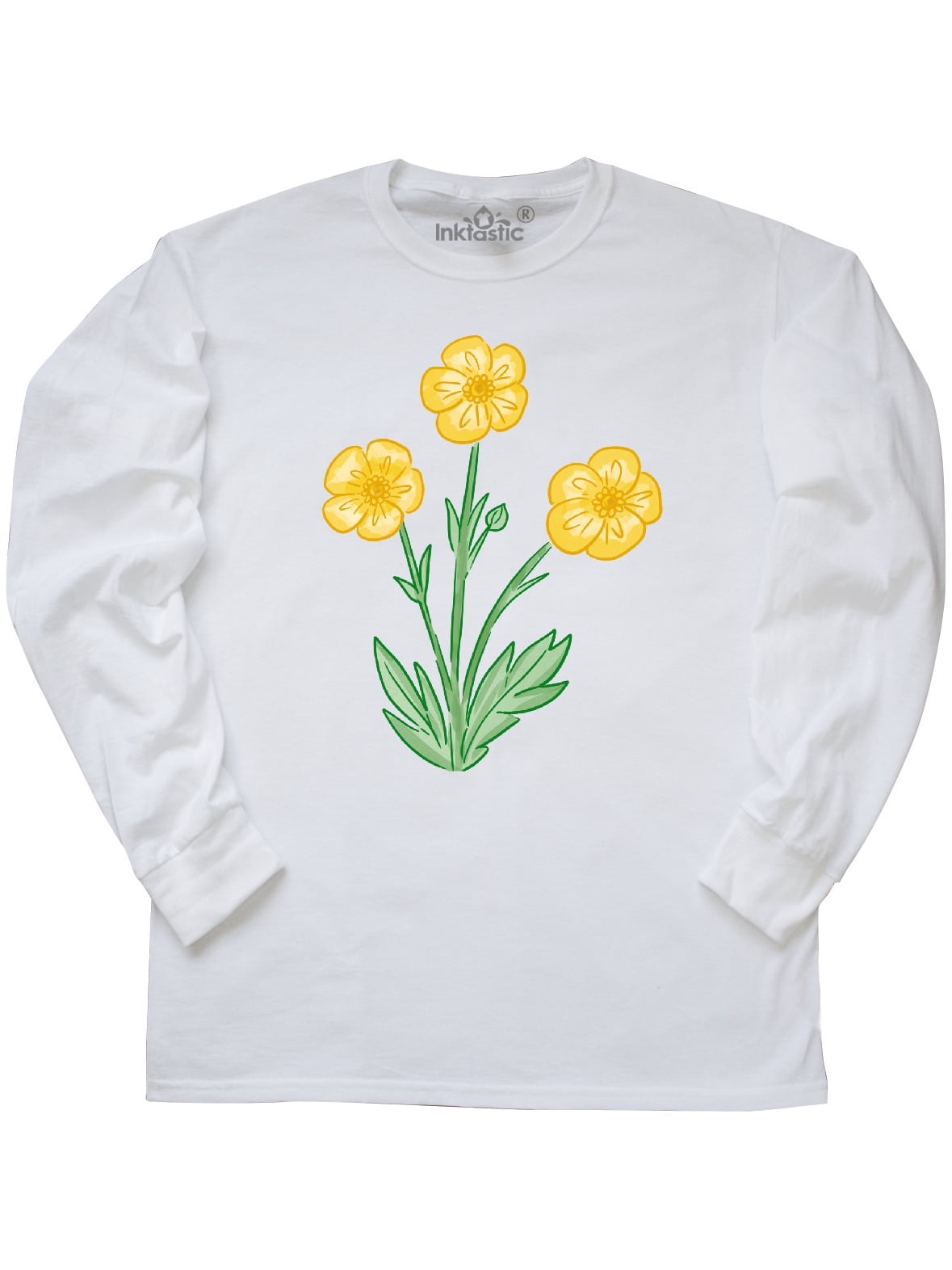 Inktastic Yellow Buttercup Flowers Long Sleeve T-Shirt - Walmart.com