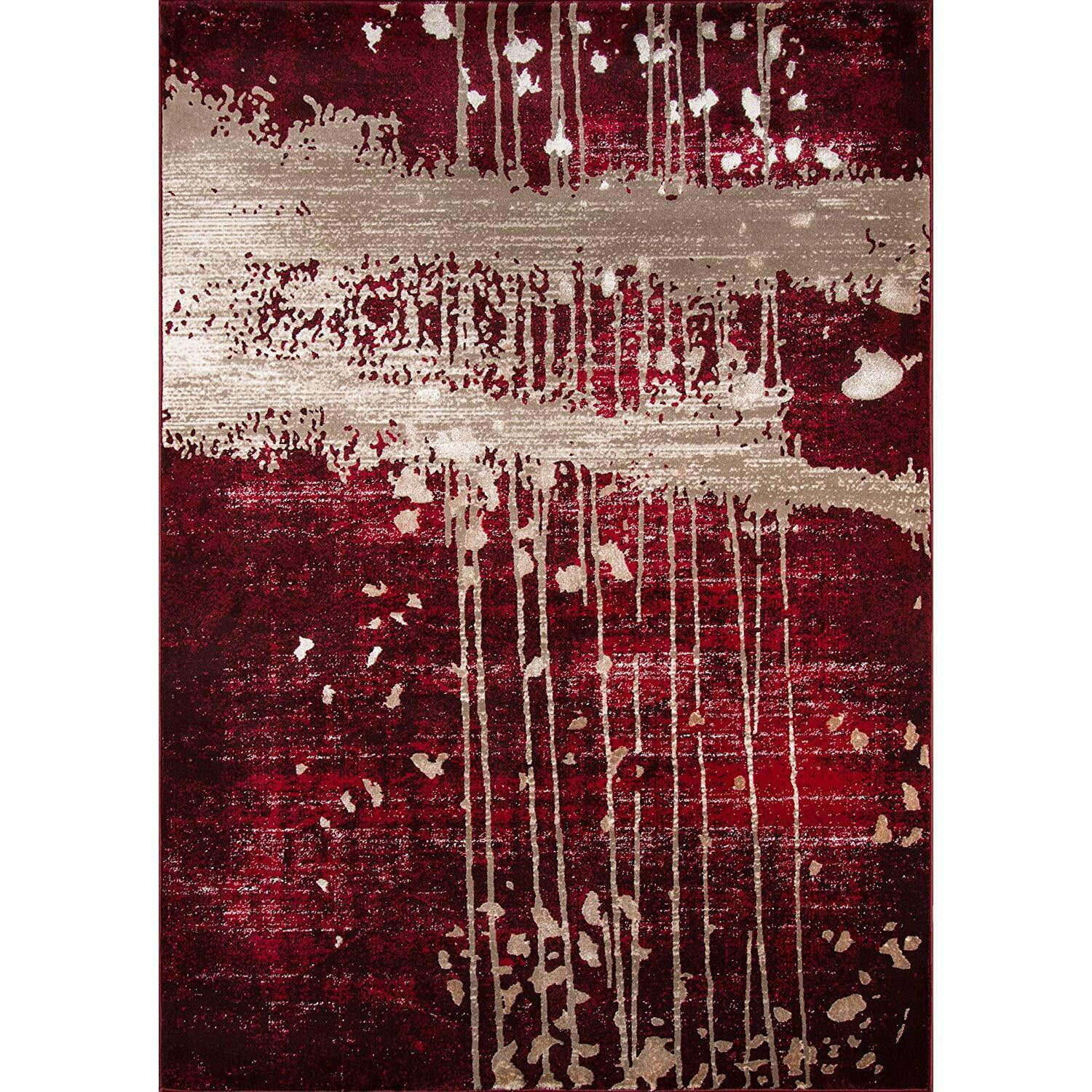 Momeni Abstract Modern Area Rugs, Red, 5'x7'6'' - Walmart.com