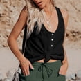Afdoent Tank Tops For Women Casual Layered Ruffle Button Front Tank Top ...