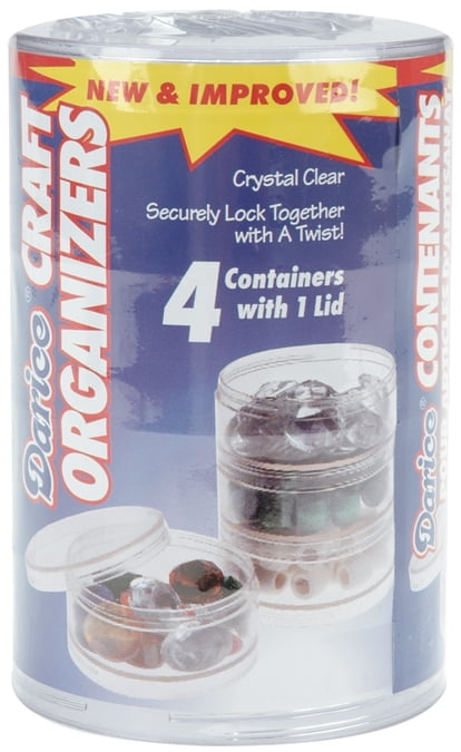 Darice Craft Organizers Clear Stackable Circle Containers, 4 Piece ...