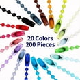 200-Piece Bulk Colored Ball Chain Keychains, 4.7" Metal Bead Chain ...