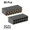 50Pcs 2.54mm Pitch 2x7-Pin Double Row Straight Connector Female Pin Header Strip - Walmart.com
