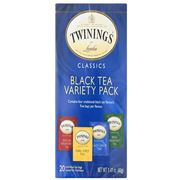 Twinings Classic 4 Flavor Variety Pack Tea, 20 Count - Walmart.com