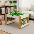 2 in 1 Kids Play Table with Storage， Lego Toy Building Block Table ...