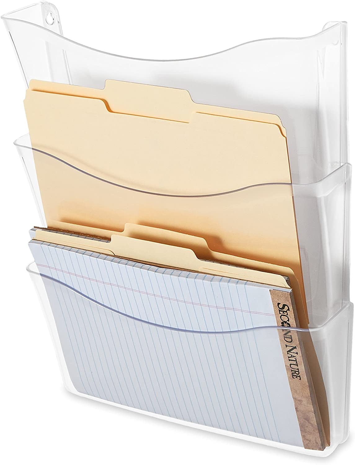 Rubbermaid Unbreakable Expandable Three-Pocket Wall File Set, Clear ...