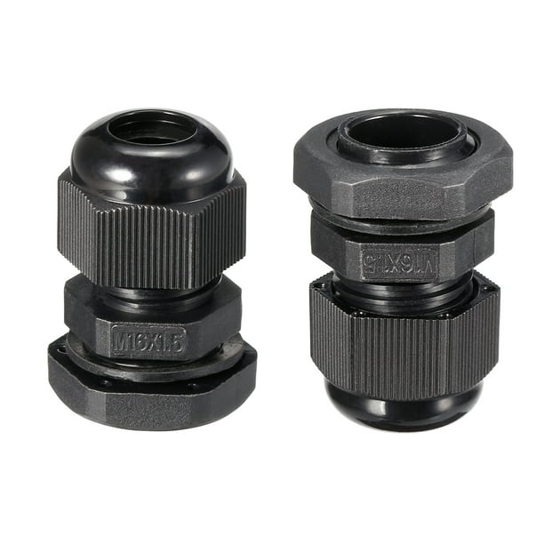 100Pcs M16 Cable Gland Waterproof Plastic Wire Glands Joints Black for ...
